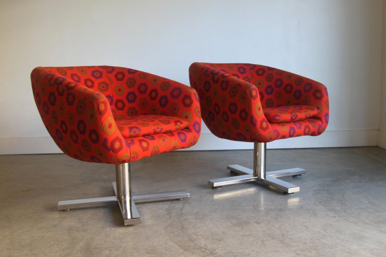 Pair of Edward Axel Roffman Swivel Armchairs For Sale at 1stDibs