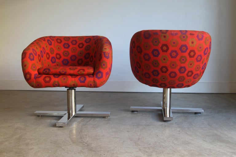 Pair of Edward Axel Roffman Swivel Armchairs For Sale at 1stDibs