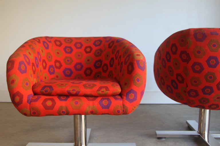 Pair of Edward Axel Roffman Swivel Armchairs For Sale at 1stDibs