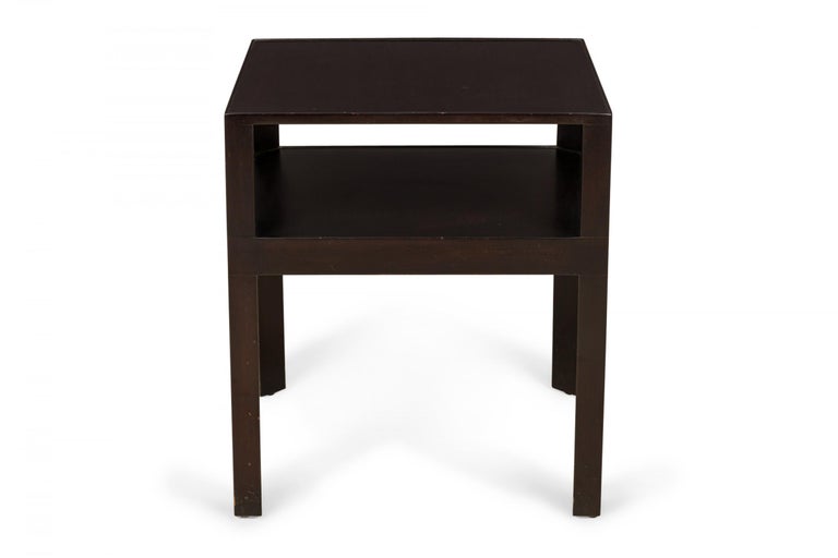 Pair of Edward Wormley Lacquered Dark Wood Two Shelf End / Side Tables ...