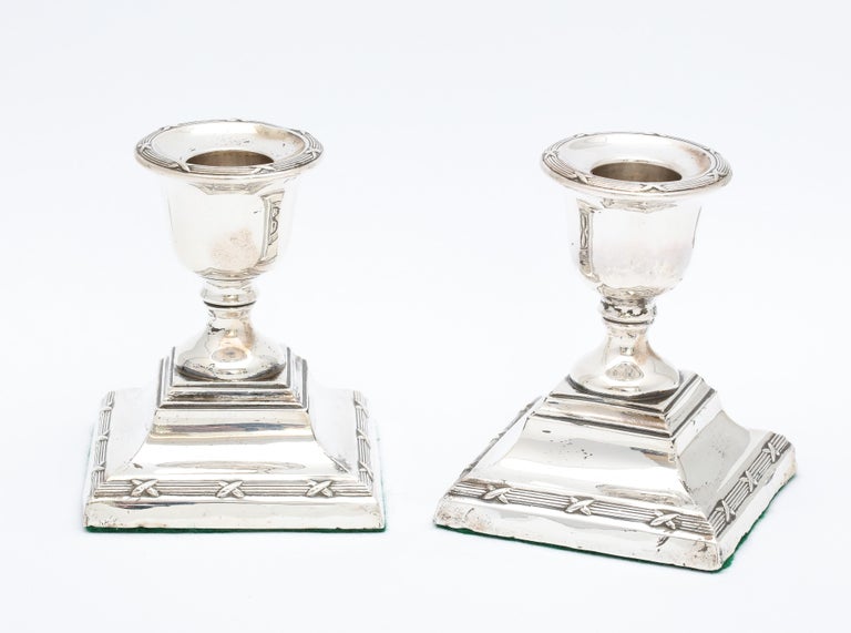 Pair of Edwardian Period Sterling Silver Adams-Style Candlesticks For ...