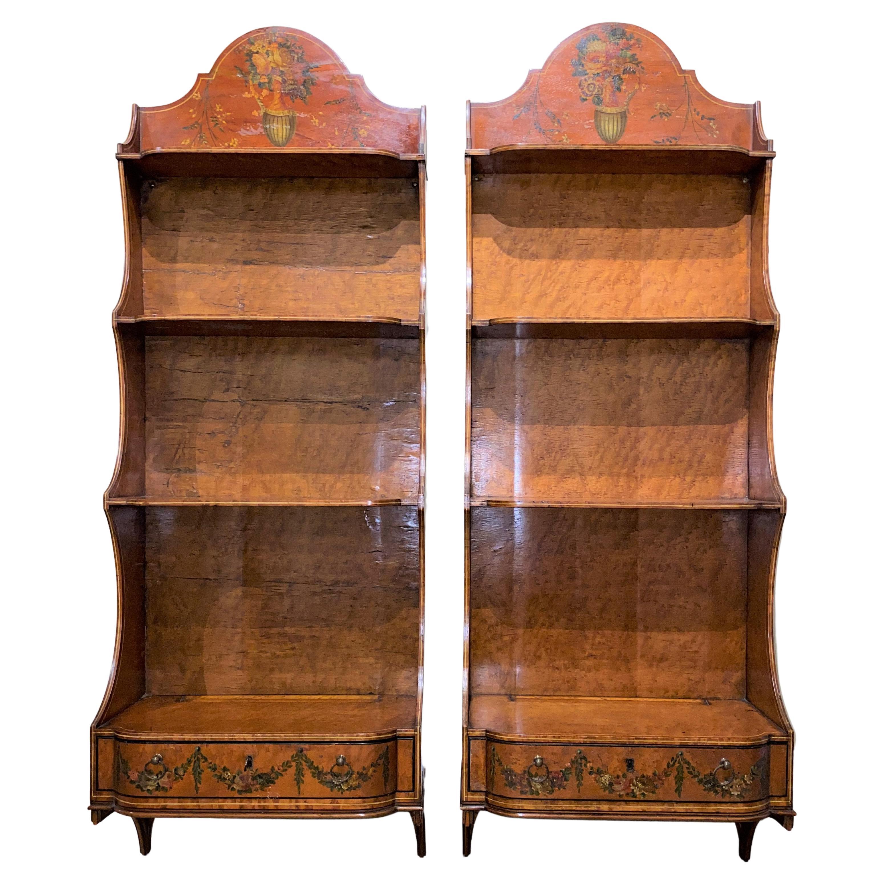 Pair of Edwardian Polychrome Maple Wall Shelves from David Rockefeller ...