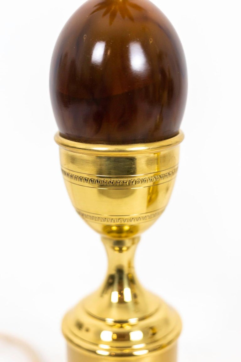 Pair of Egg Lamps in Bakelite and Gilt Bronze, 1970s For Sale at 1stDibs