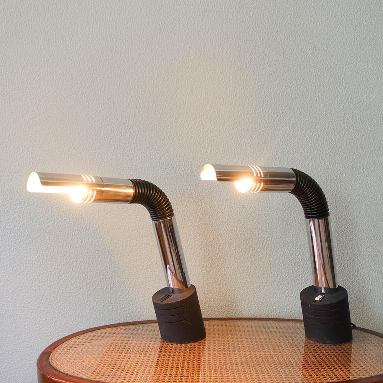 Pair of “Elbow” Table Lamp by E. Bellini for Targetti Sankey, 1970s For ...