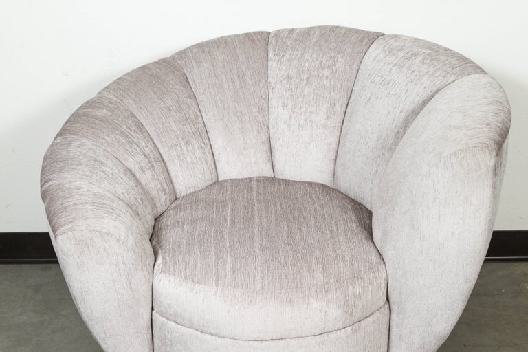 Pair of Elegant Channel Back Club Chairs at 1stDibs