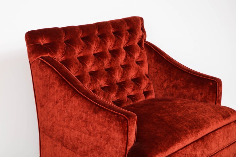 Pair of Elegant Tufted High Back Settees at 1stDibs