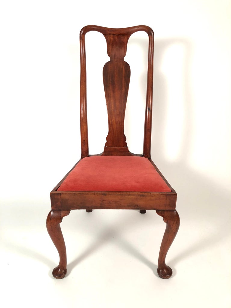 Pair of Elegantly Curved Queen Anne Period Chairs, circa 1710 at 1stDibs