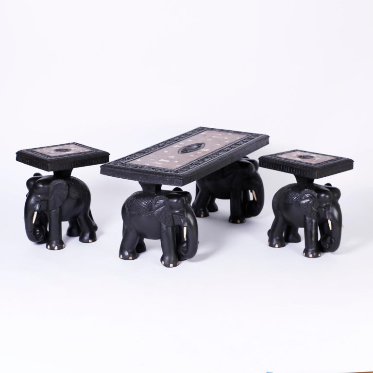 Pair of Elephant End Tables at 1stDibs