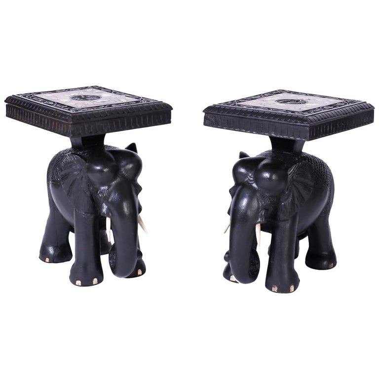 Pair of Elephant End Tables at 1stDibs