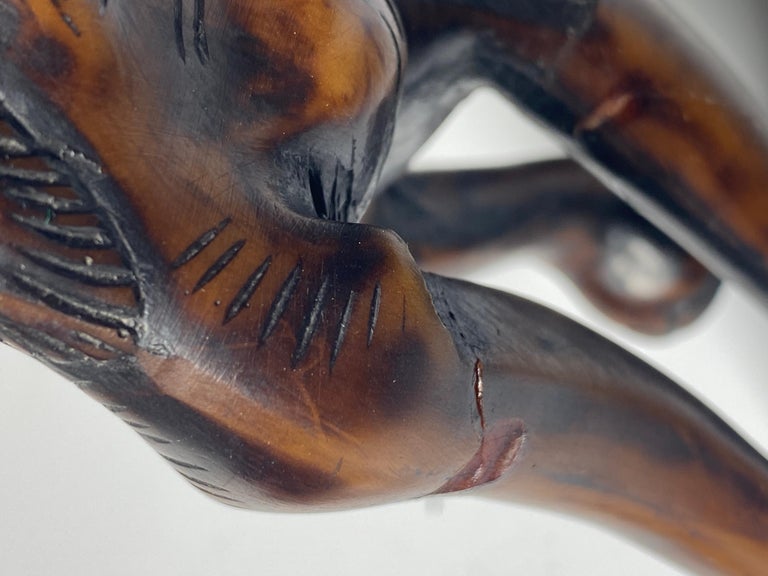 Pair of Elephants Sculptures, in Ceramic, Brown Color, Made in France ...