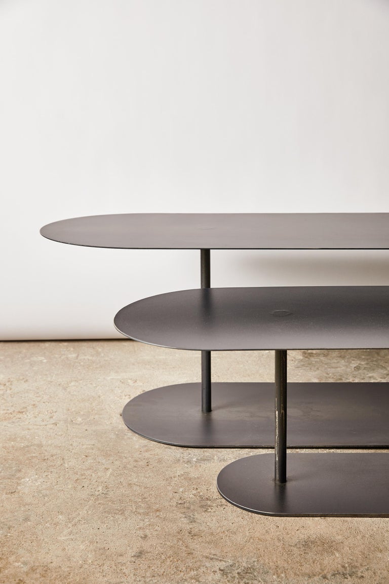 Pair of Ellipses Tables Signed by Pia Chevalier For Sale at 1stDibs