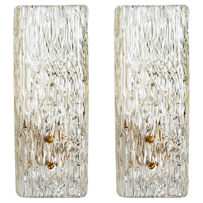 1 of the 6 Ribble Textured Glass Brass Wall Lights by J.T. Kalmar ...