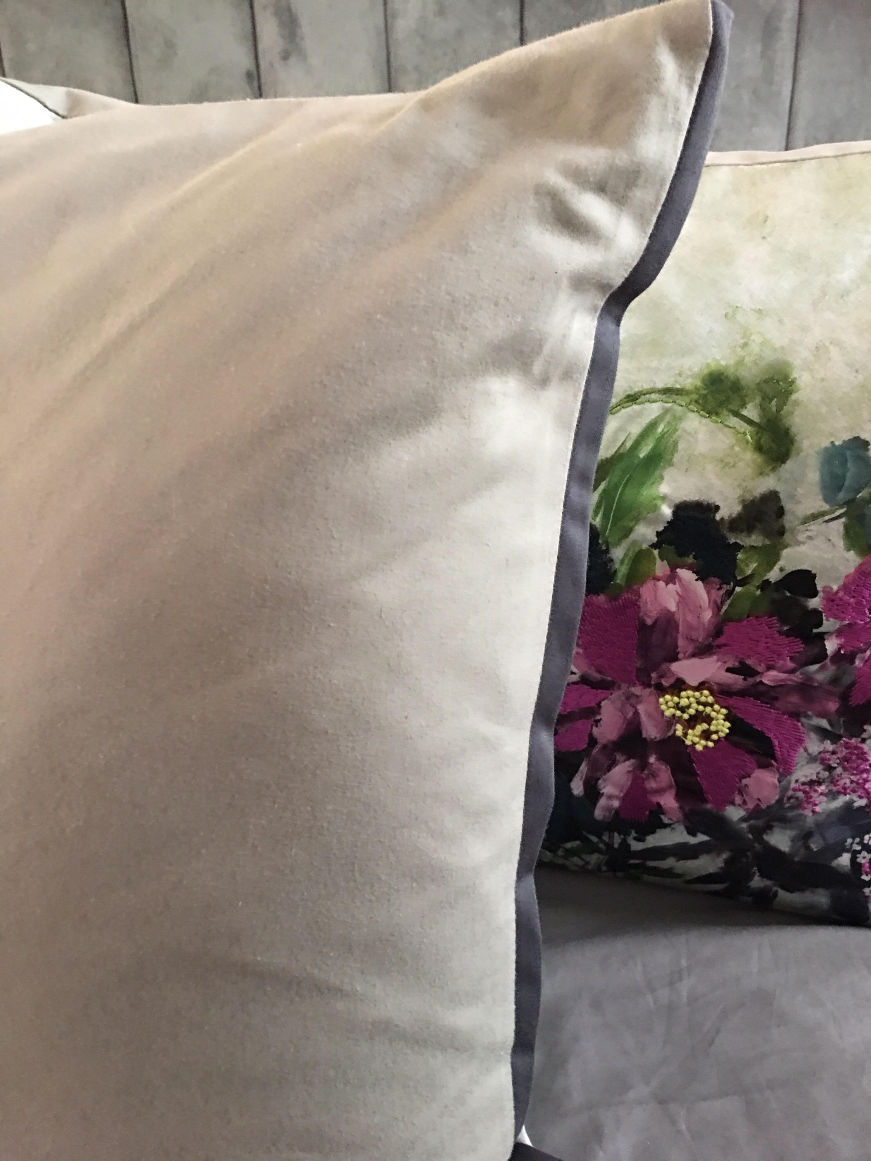 Pair of Embroidered Floral Sateen Throw Pillows by Designer’s Guild at ...
