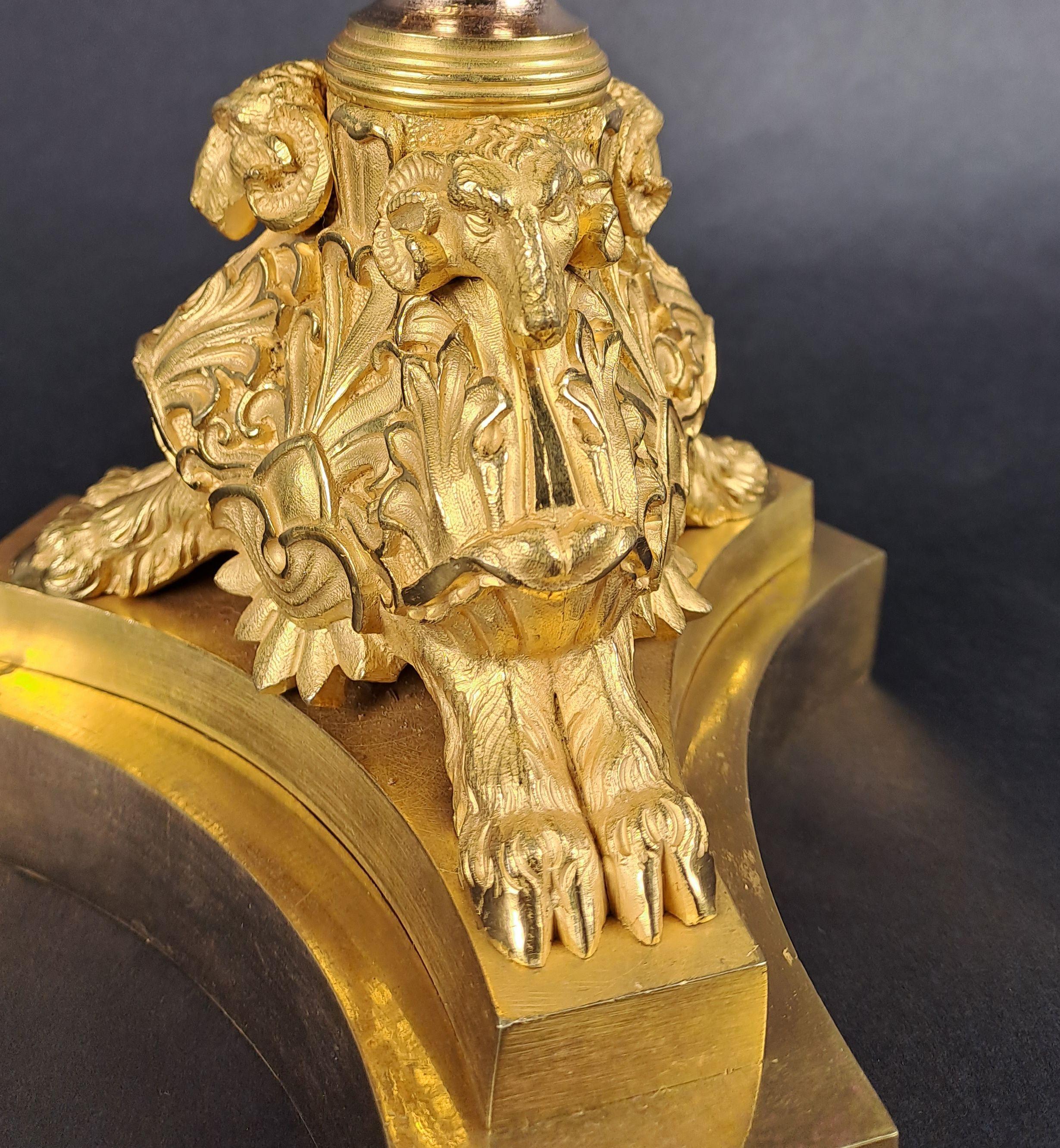 Pair Of Empire Candelabra In Gilt Bronze For Sale at 1stDibs