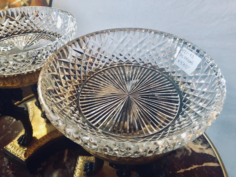 Pair of Empire Figural Tazzas / Compotes Doré and Patinated with Cavan ...