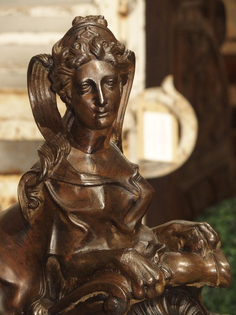 Pair of Late 19th Century French Sphinx Chenets in Cast Iron For Sale ...