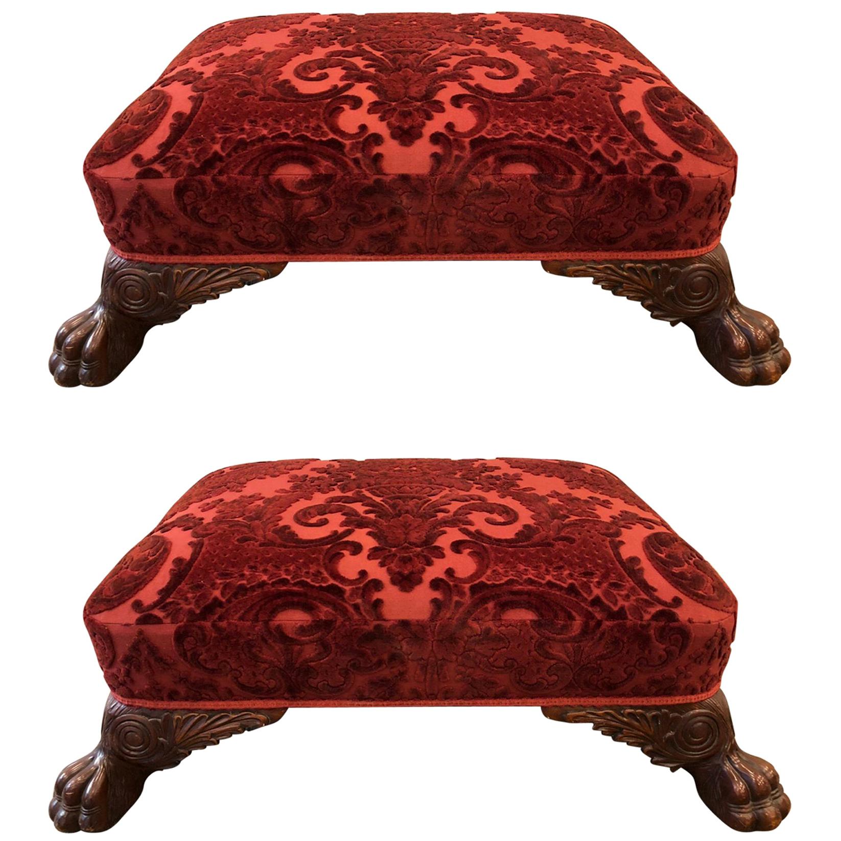Pair of Classical Mahogany Footstools For Sale at 1stDibs