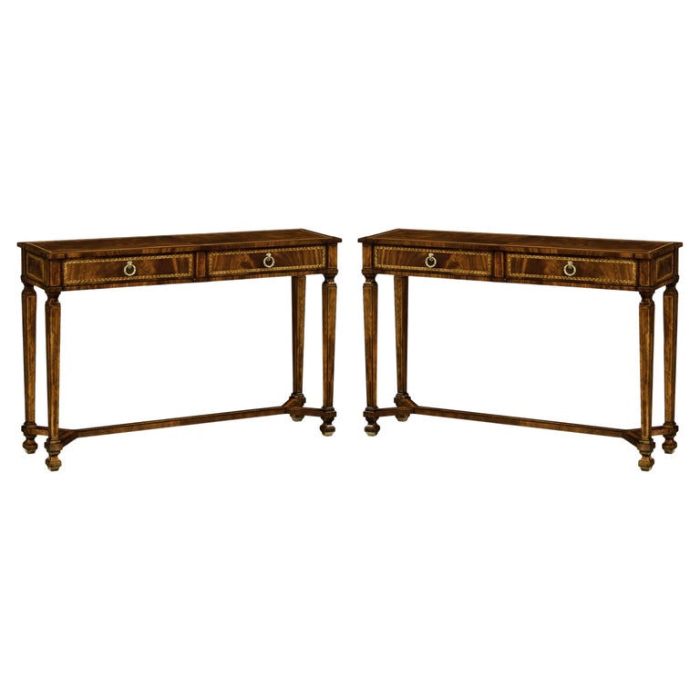 Paire de tables console en acajou de style Empire En vente sur 1stDibs