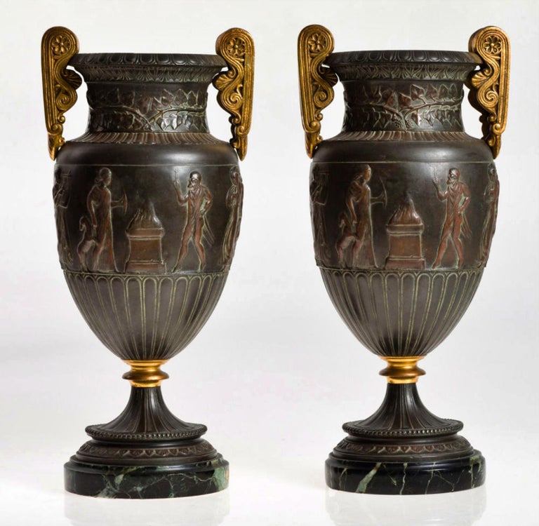 Pair of Empire Urns, France, 19th Century For Sale at 1stDibs