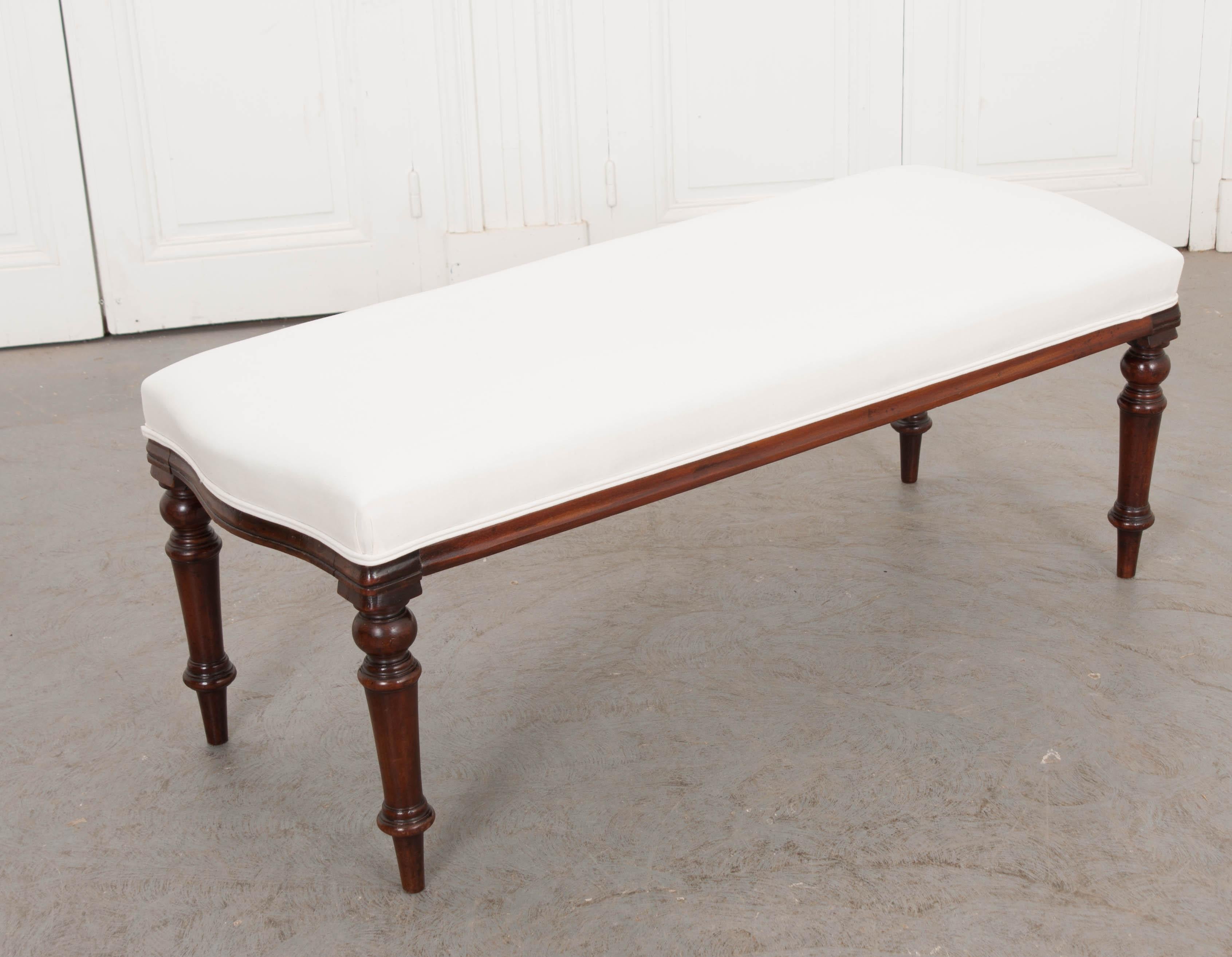 Pair of English 19th Century George III Mahogany Upholstered Benches at ...