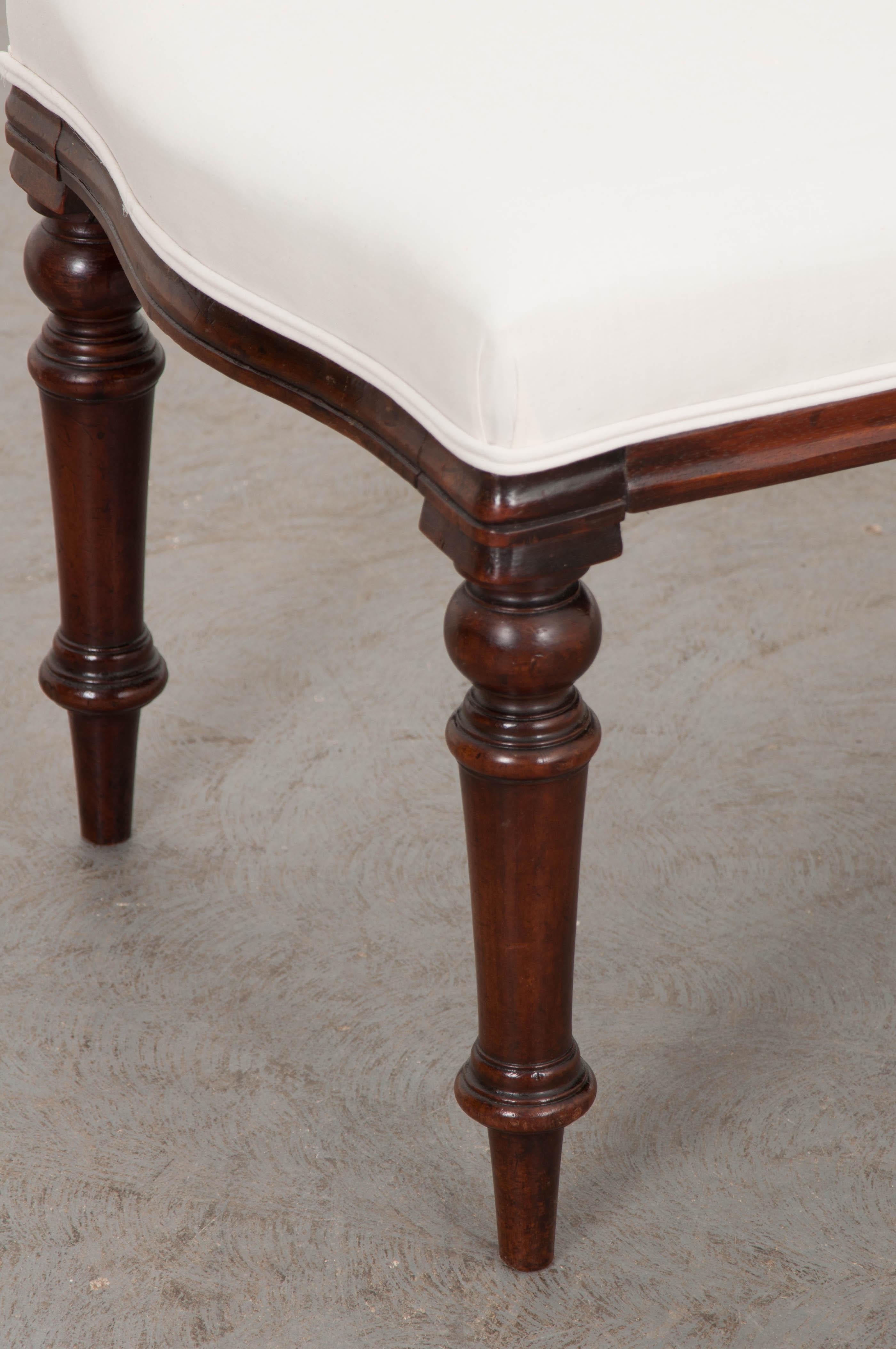 Pair of English 19th Century George III Mahogany Upholstered Benches at ...