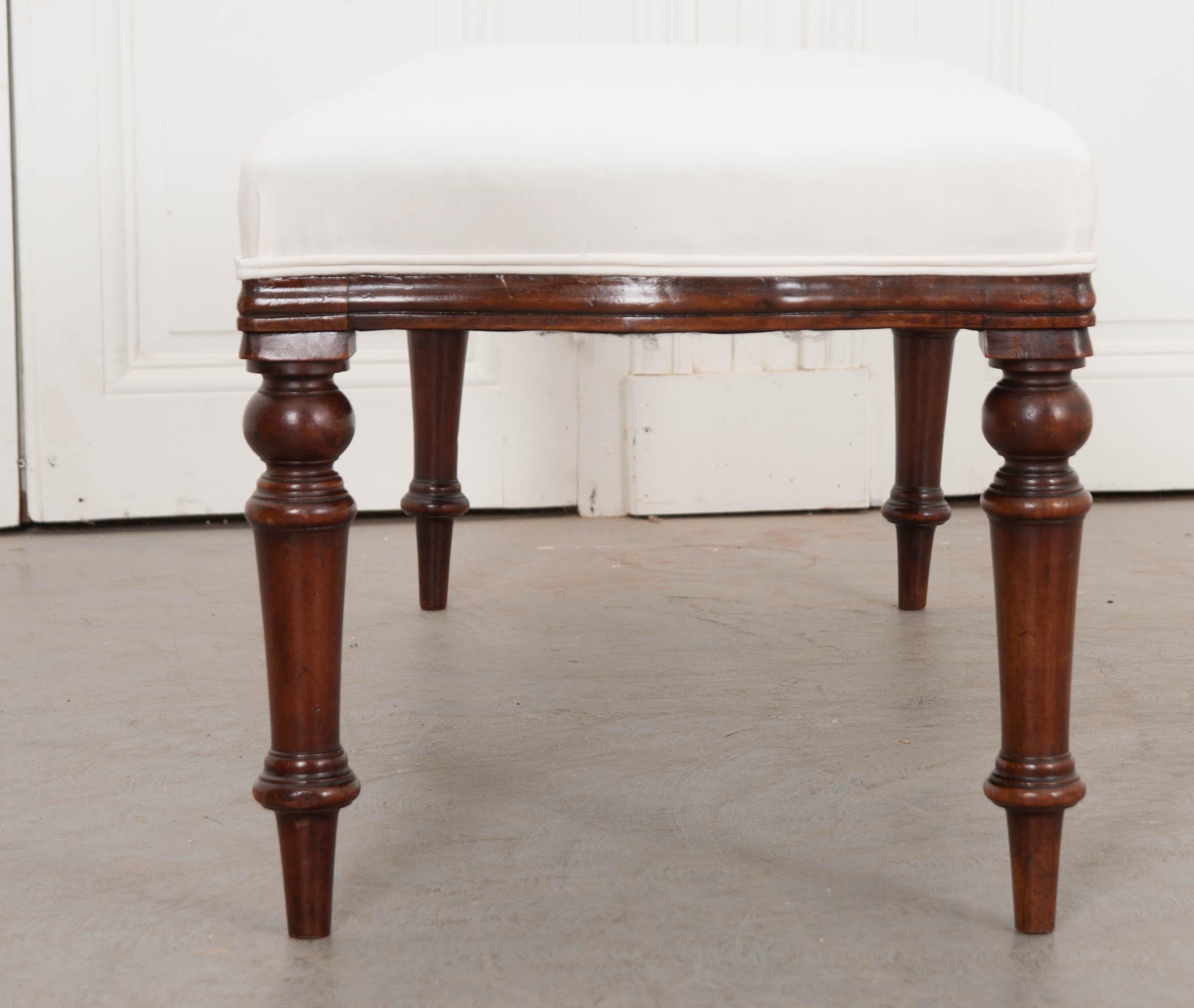 Pair of English 19th Century George III Mahogany Upholstered Benches at ...