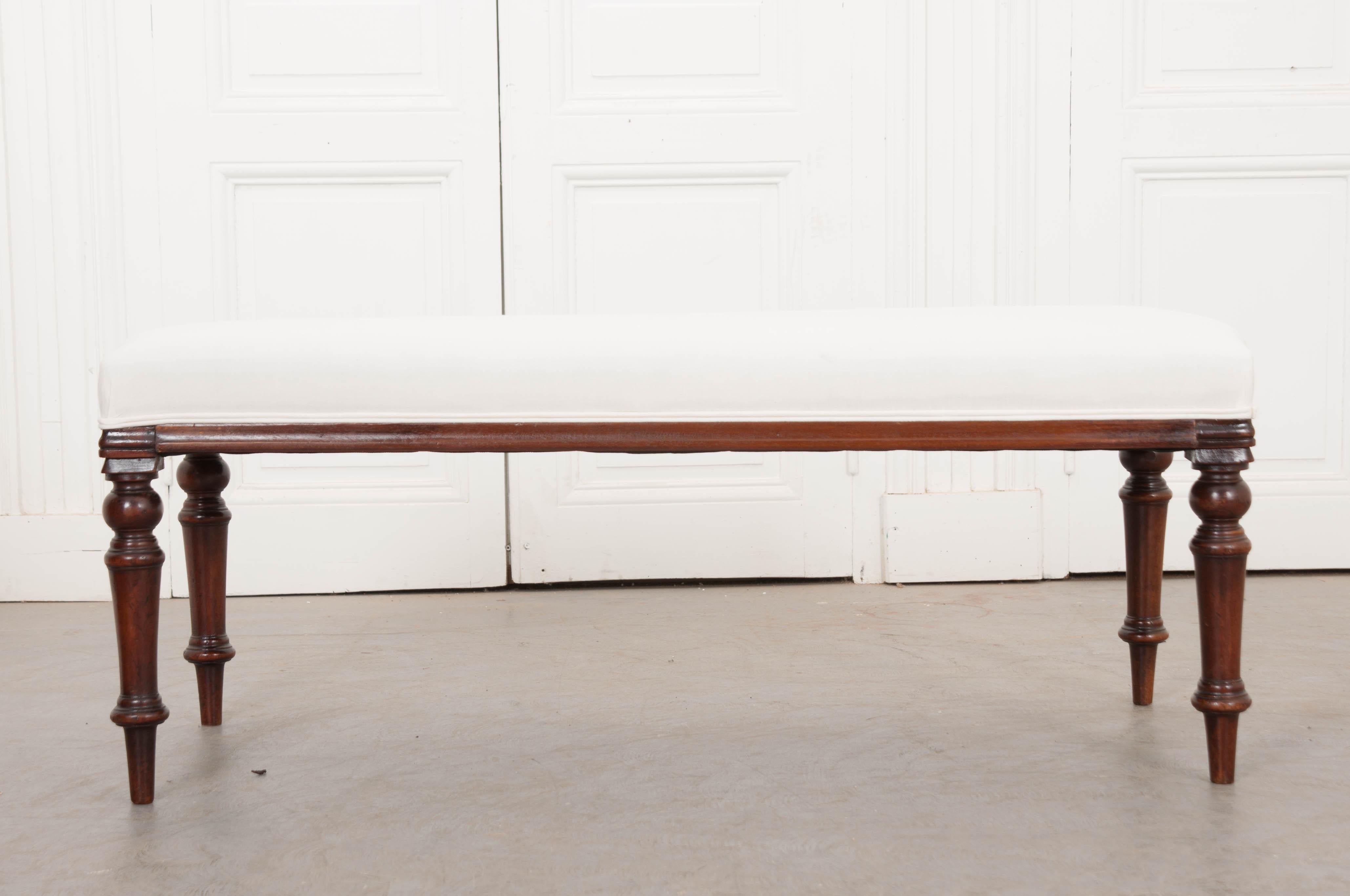 Pair of English 19th Century George III Mahogany Upholstered Benches at ...