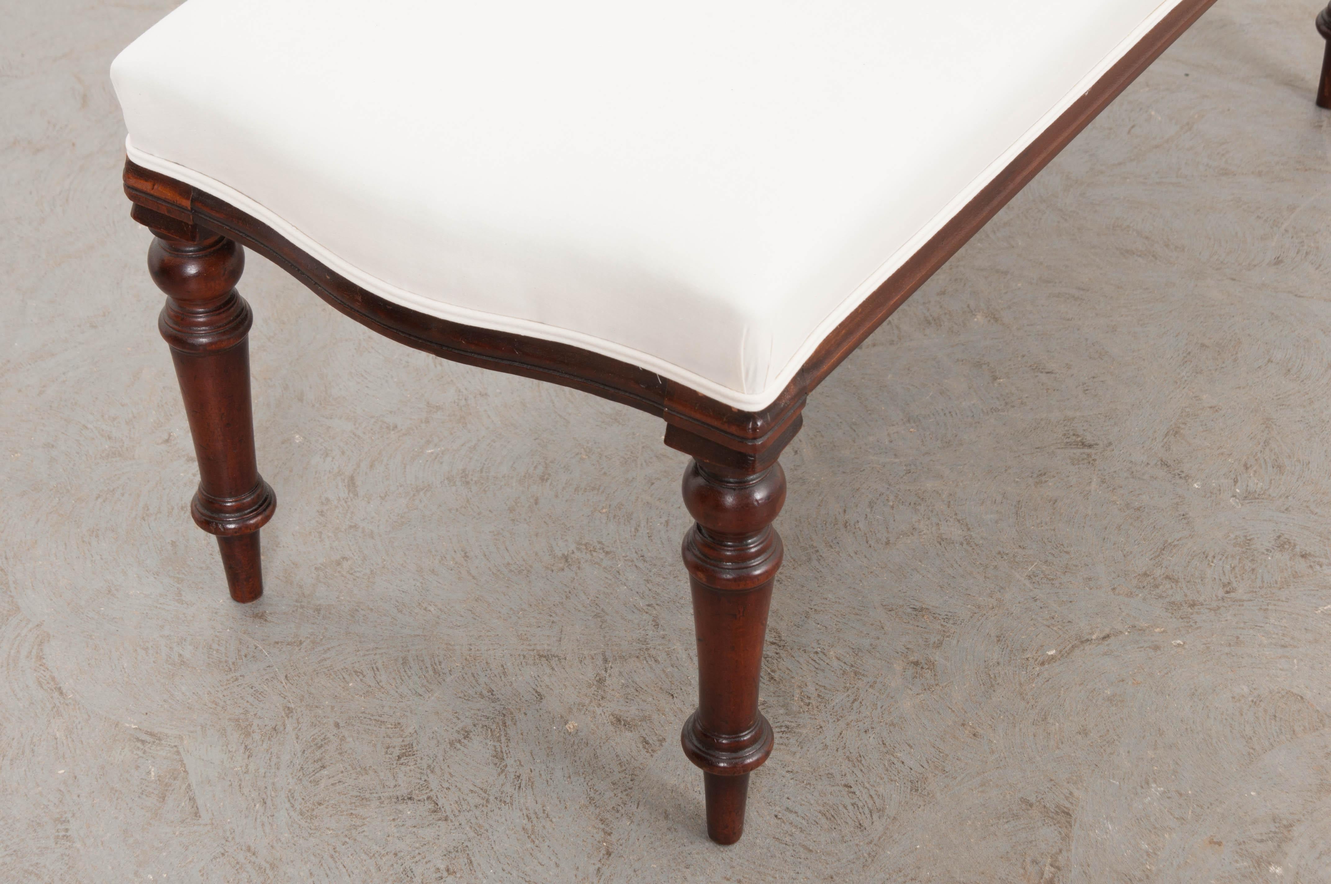 Pair of English 19th Century George III Mahogany Upholstered Benches at ...