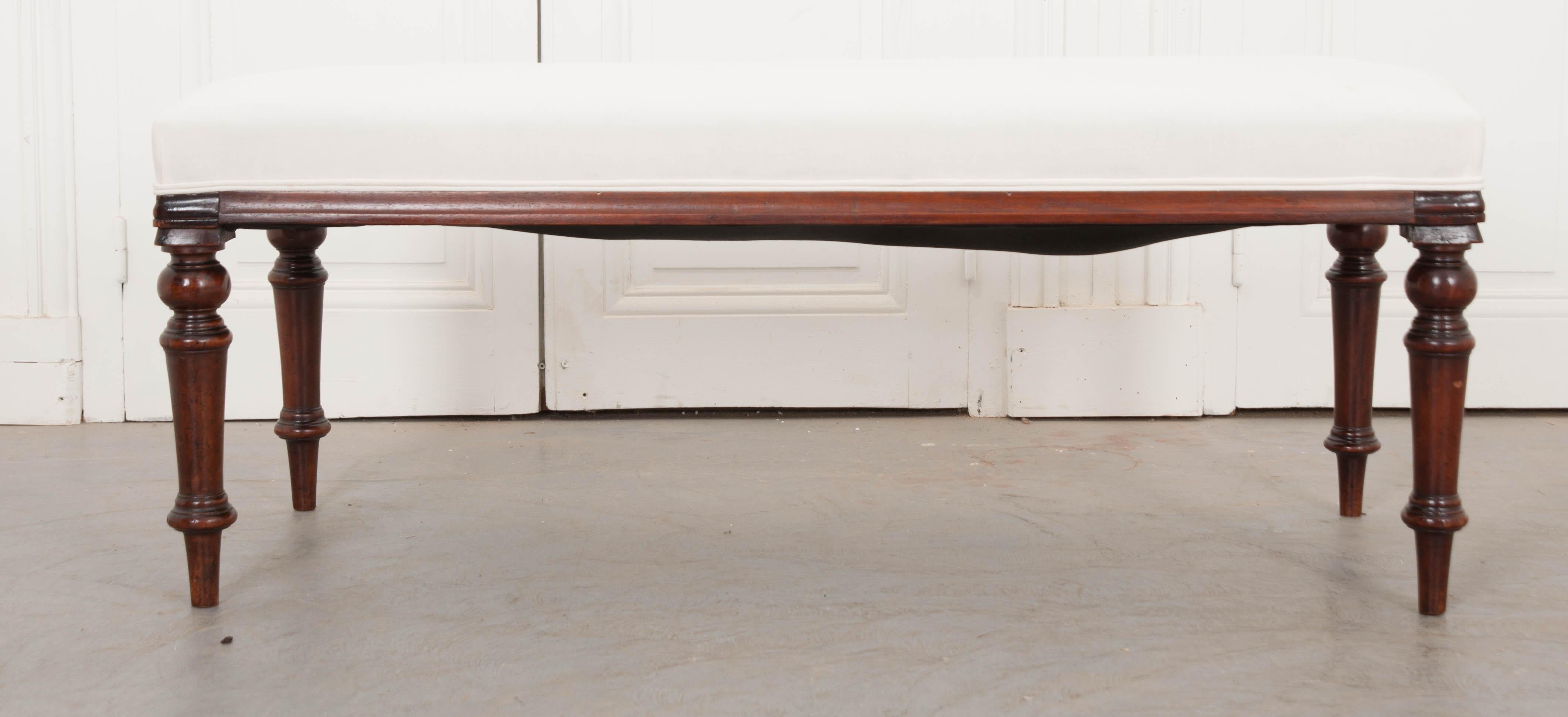 Pair of English 19th Century George III Mahogany Upholstered Benches at ...