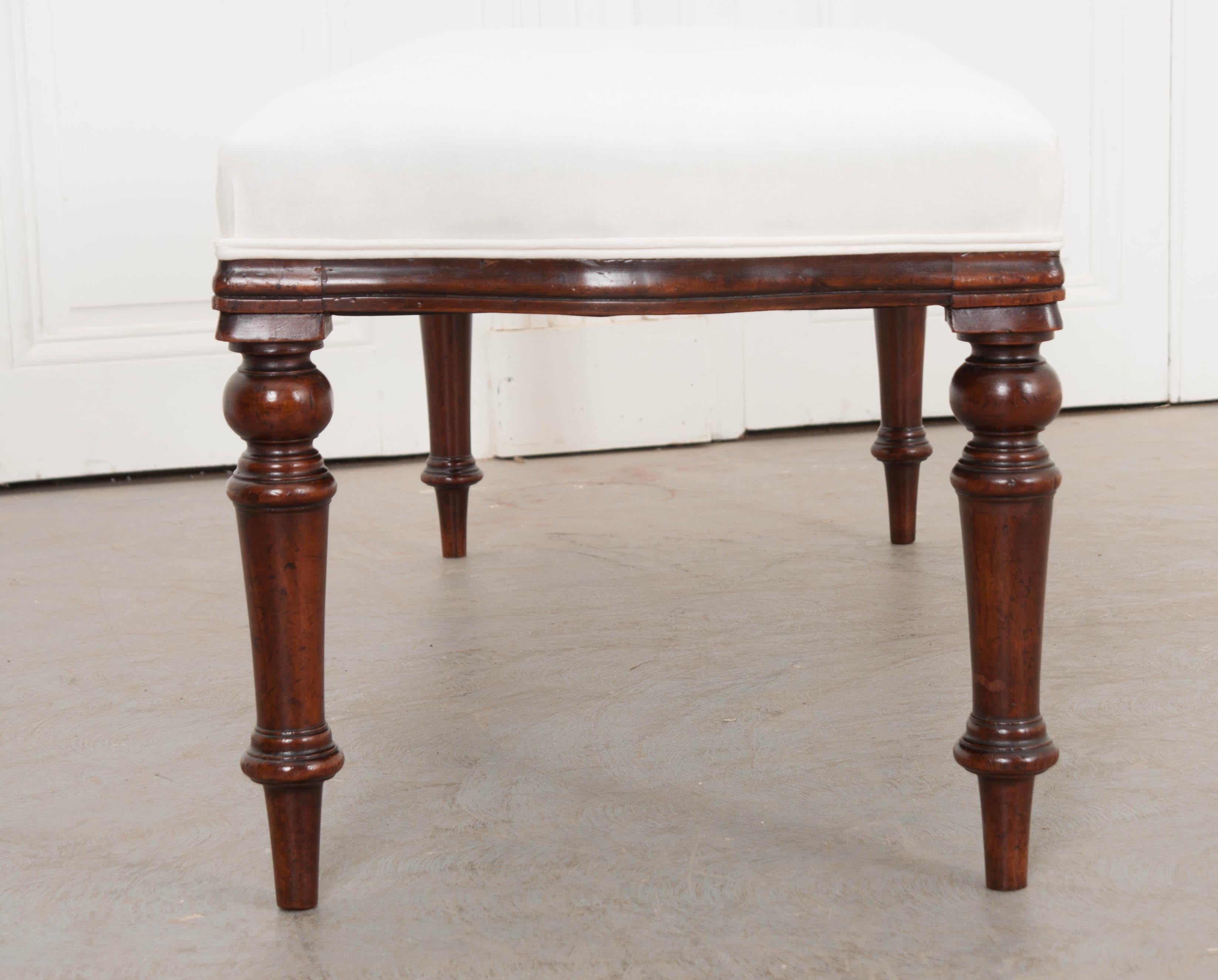 Pair of English 19th Century George III Mahogany Upholstered Benches at ...