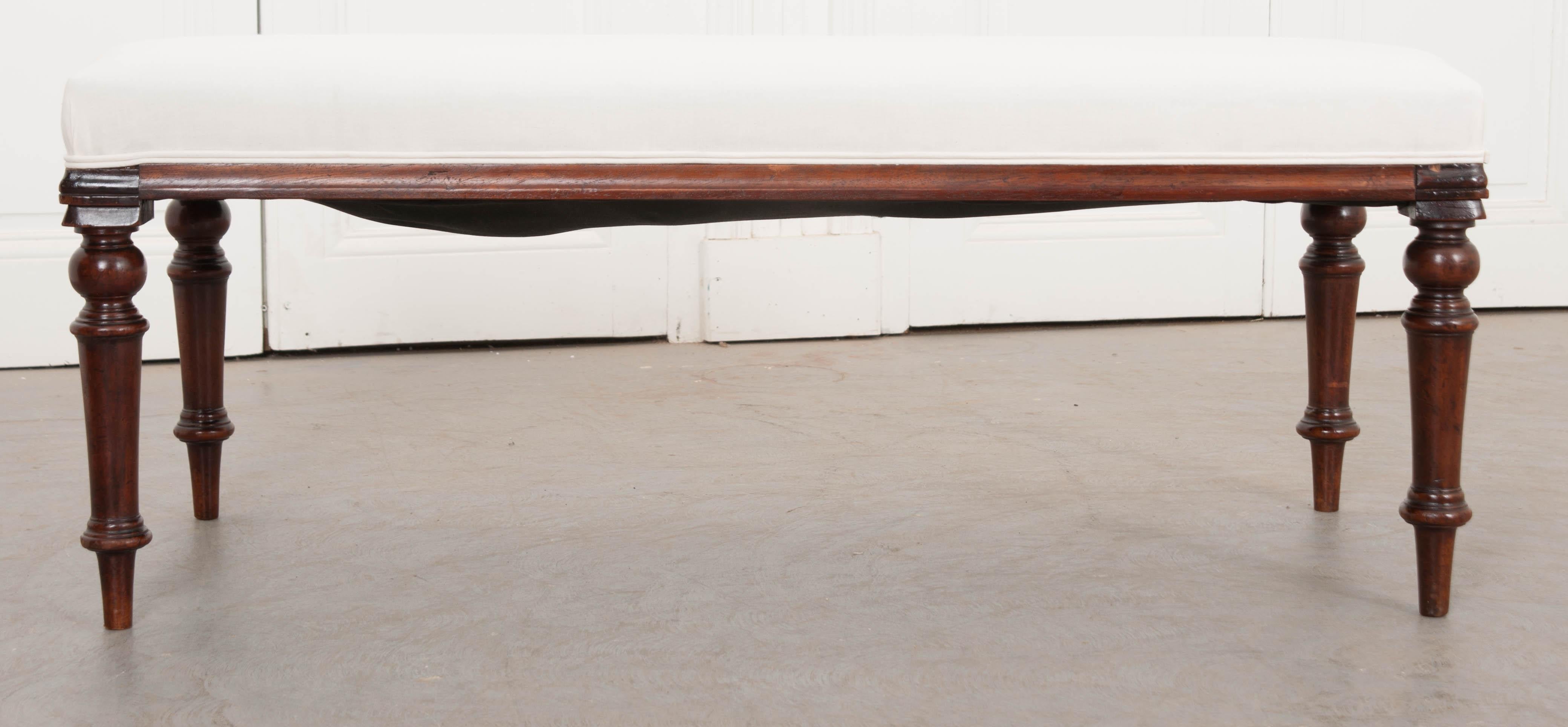 Pair of English 19th Century George III Mahogany Upholstered Benches at ...