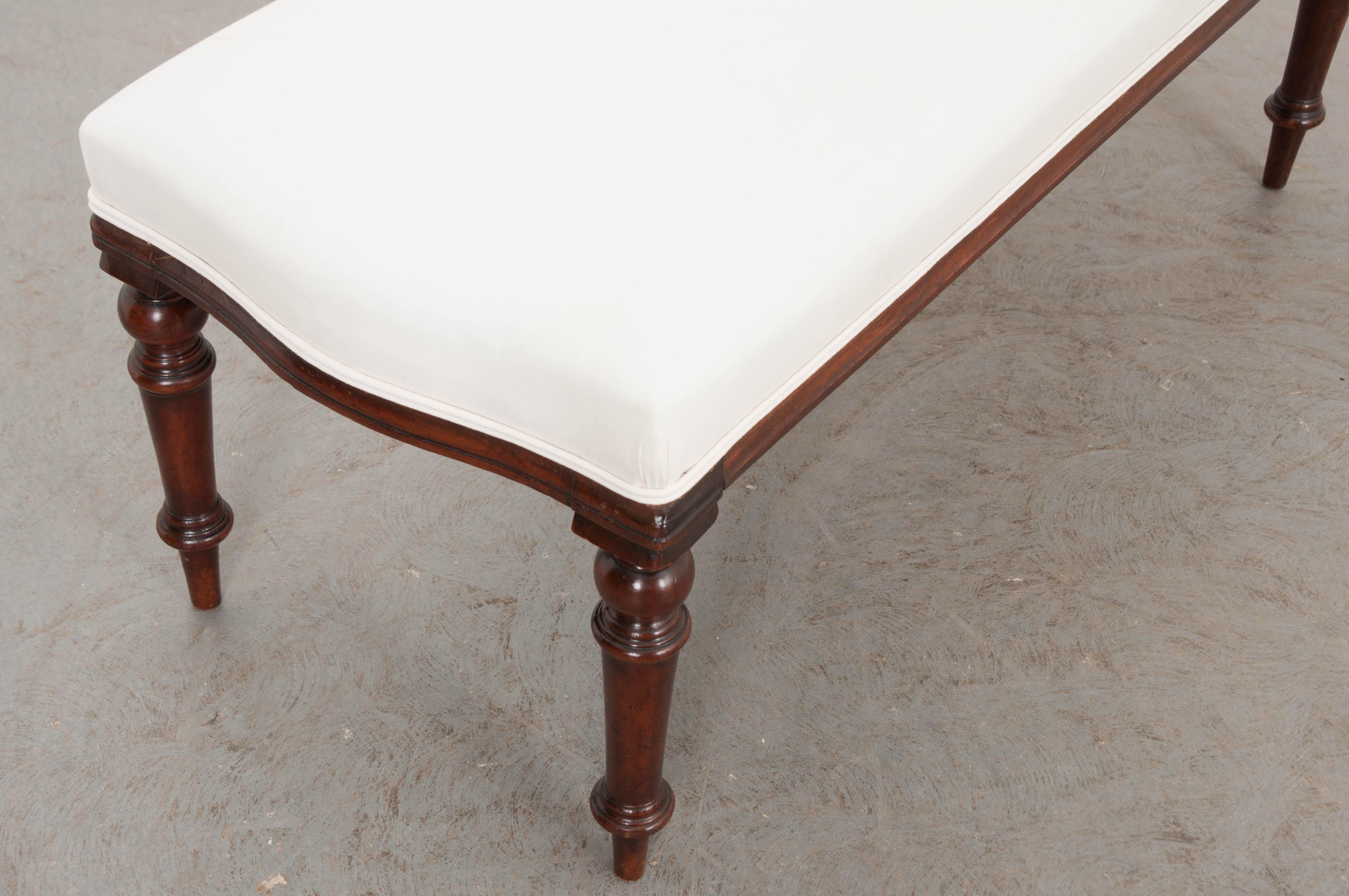 Pair of English 19th Century George III Mahogany Upholstered Benches at ...