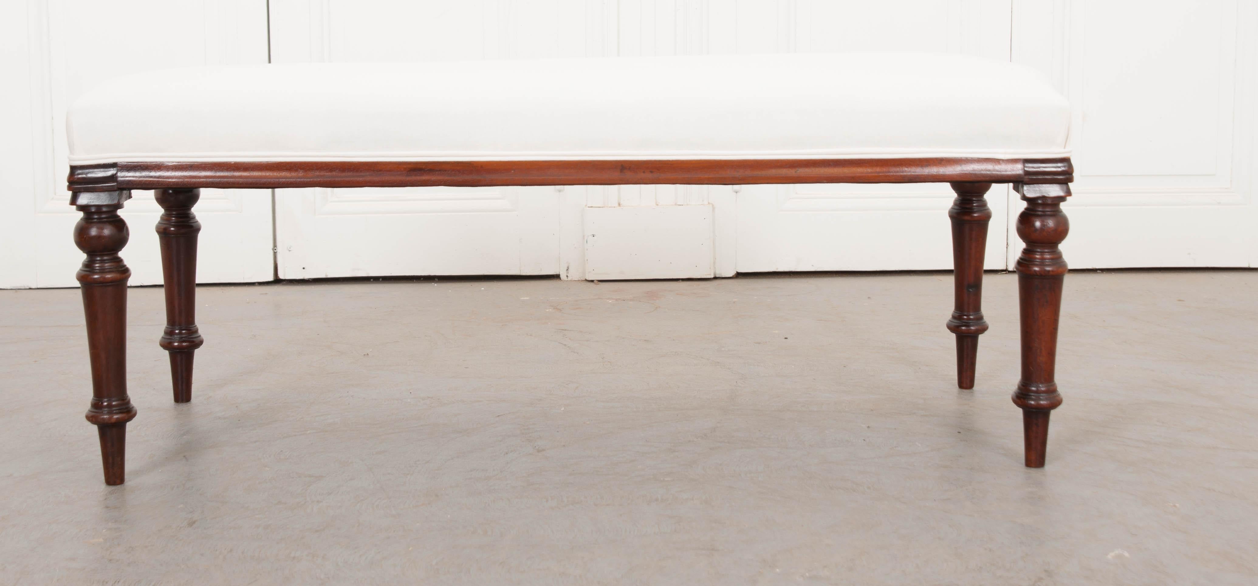 Pair of English 19th Century George III Mahogany Upholstered Benches at ...