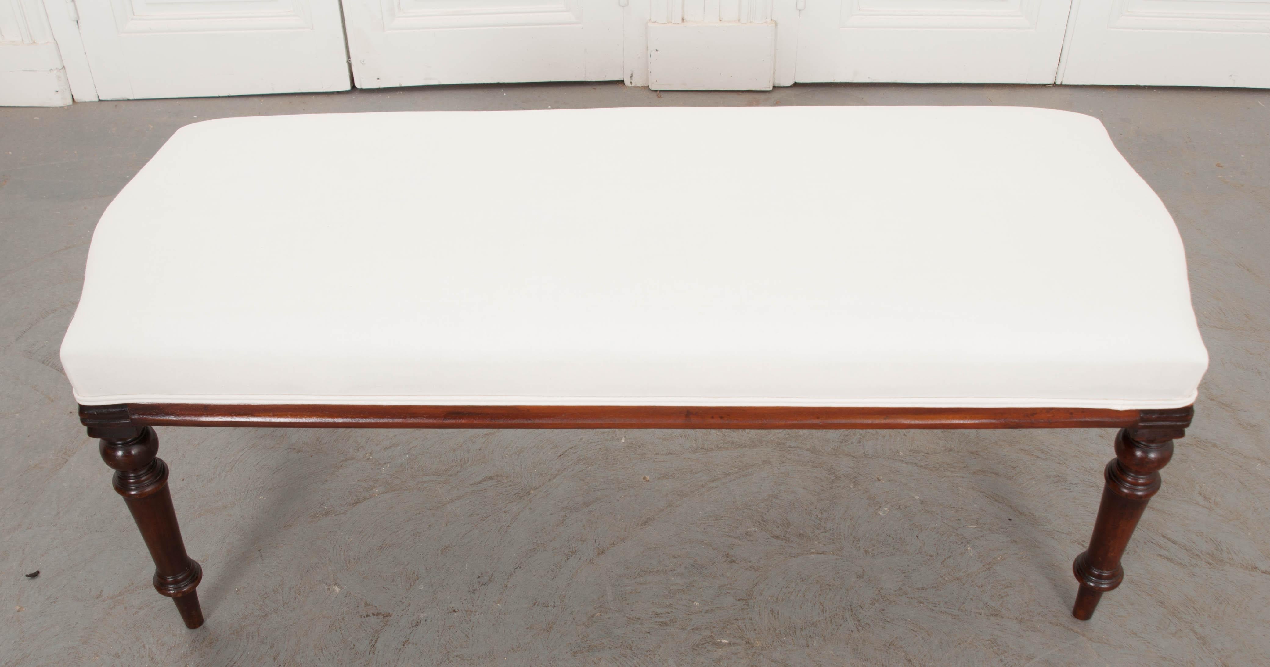 Pair of English 19th Century George III Mahogany Upholstered Benches at ...