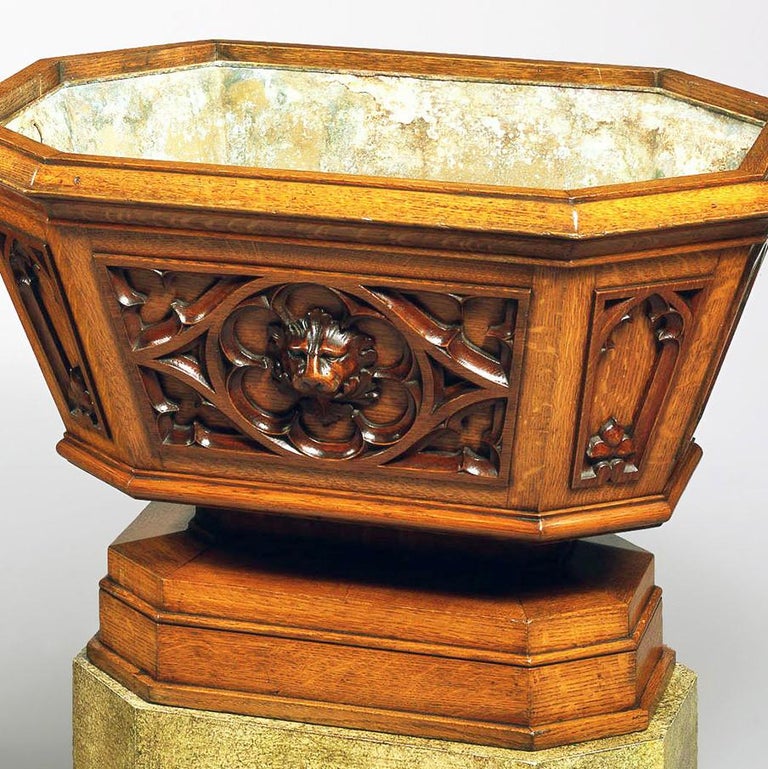 Pair of English 19th Century Oak Wine Coolers in the Gothic Style For ...