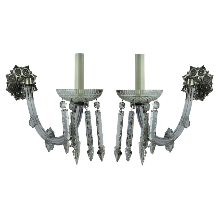 Pair of English 19th Century Cut Glass Single Wall Sconces For Sale at ...