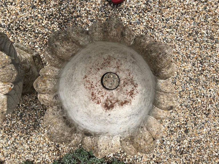 Pair of English Acanthus-Leaf Cast Stone Urns at 1stDibs