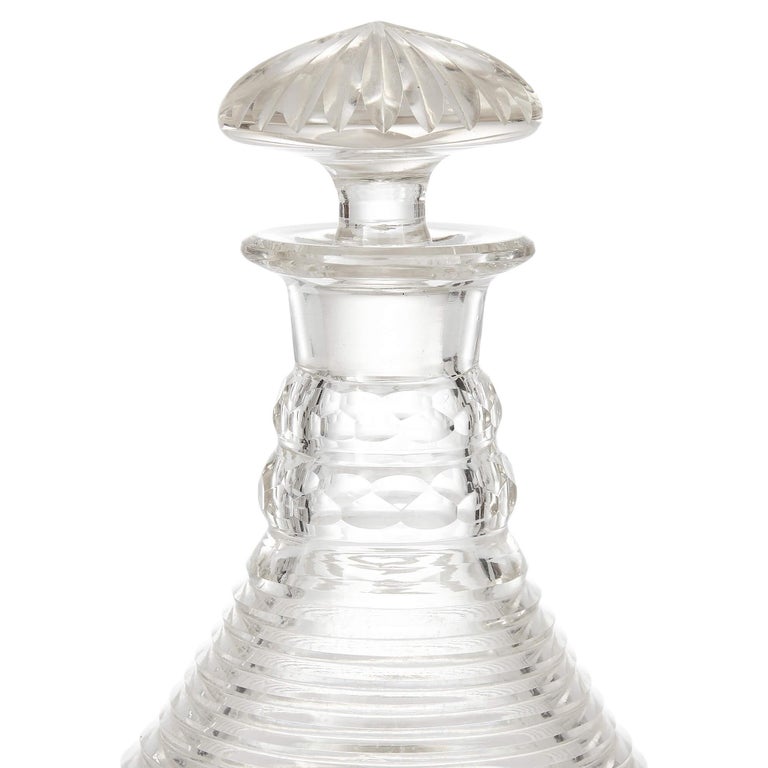 Pair of English Antique Glass Ship Decanters with Stoppers For Sale at ...