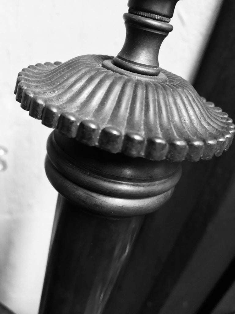 Pair of English Bronze Neoclassical Lamps For Sale at 1stDibs