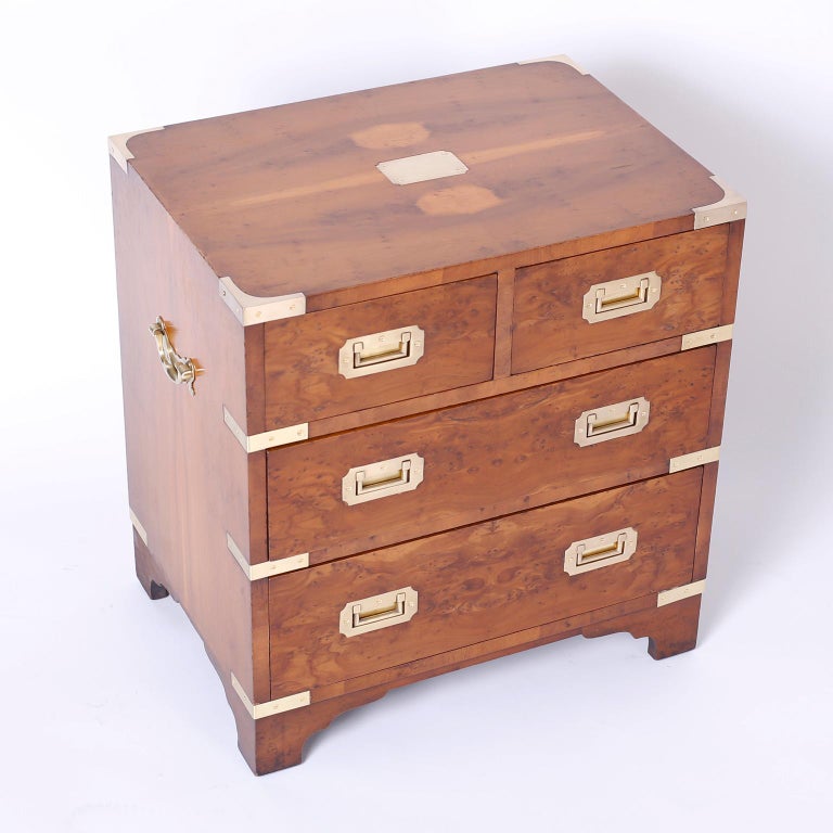 Pair of English Campaign Nightstands at 1stDibs