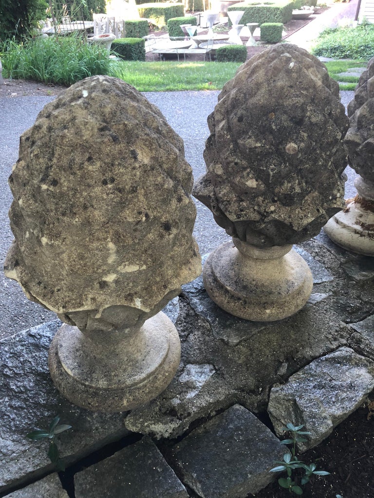 Pair of English Cast Stone Pineapple Finials at 1stDibs | stone finials ...