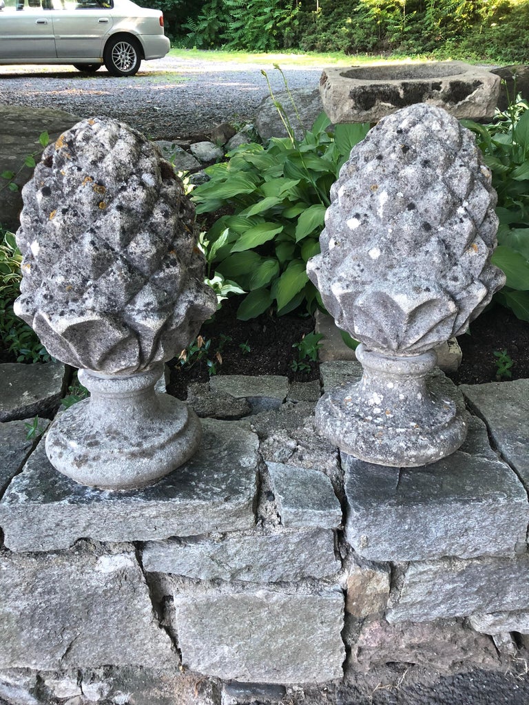 Pair of English Cast Stone Pineapple Finials at 1stDibs | stone finials ...