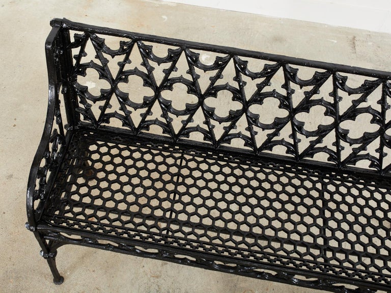 Pair of English Coalbrookdale Attributed Iron Gothic Revival Garden ...