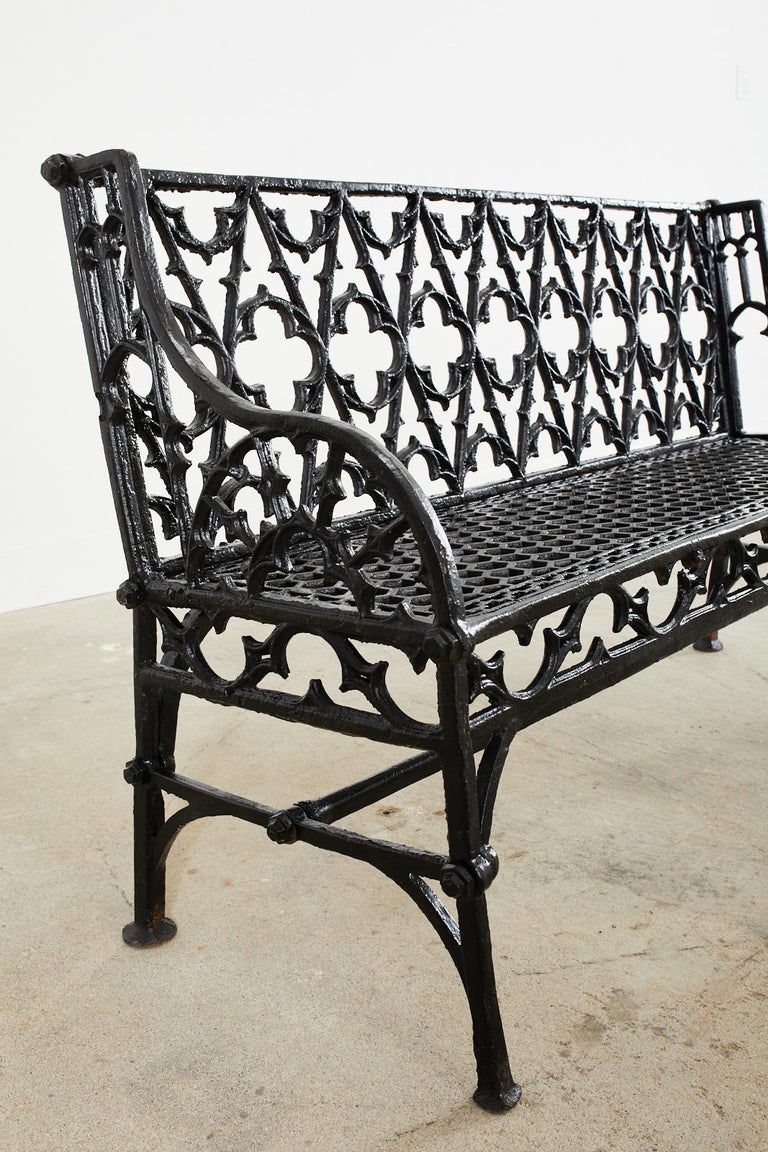 Pair of English Coalbrookdale Attributed Iron Gothic Revival Garden ...