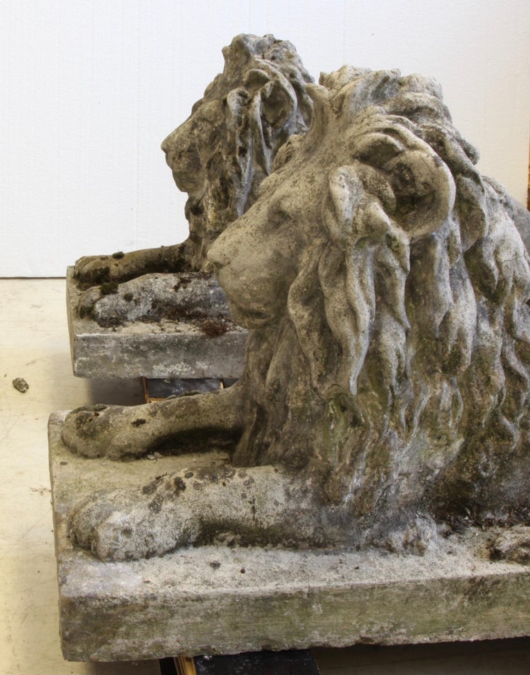 Pair of English Composite Stone Lions, circa 1930s at 1stDibs | pair of ...