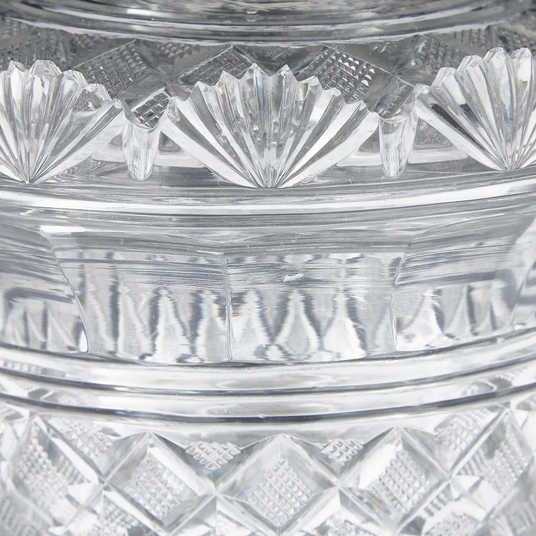 Pair of English Engraved and Cut Glass Sweet Bowls For Sale at 1stDibs