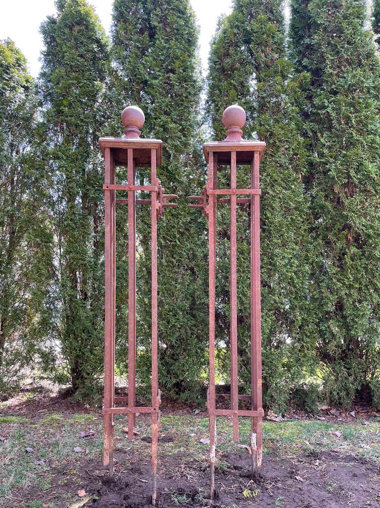 Pair of English Garden Gate Pier Obelisks/Trellises For Sale at 1stDibs