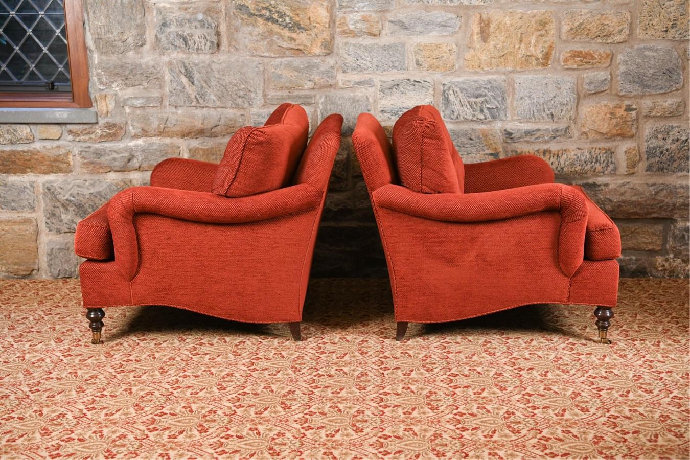 Pair of English George Smith Lounge Chairs at 1stDibs | george smith chairs