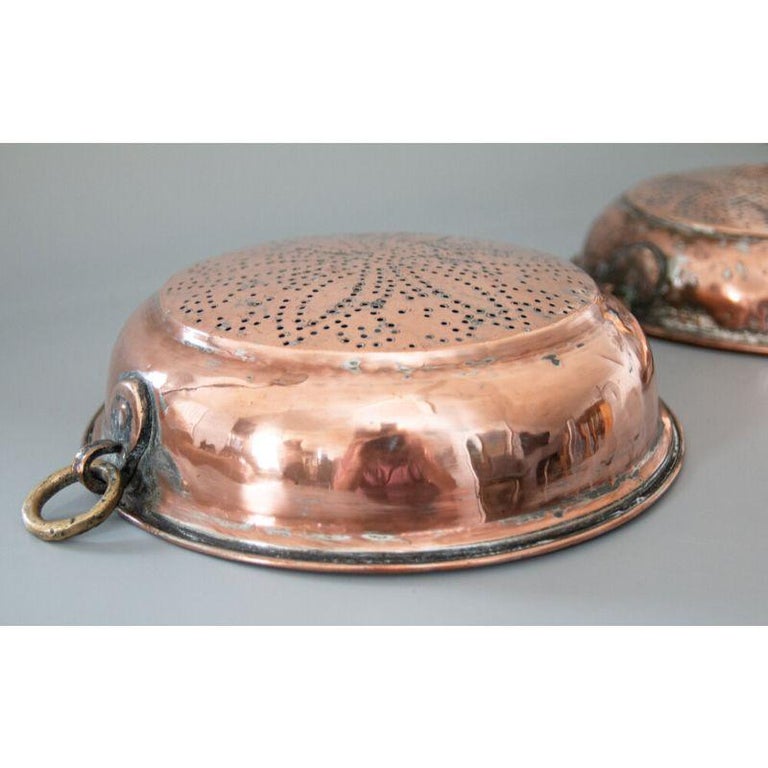 Pair of English Georgian Copper Wall Hanging Sieves Colanders For Sale ...
