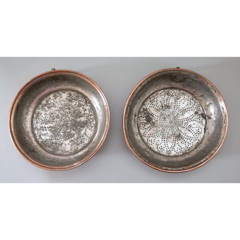Pair of English Georgian Copper Wall Hanging Sieves Colanders For Sale ...